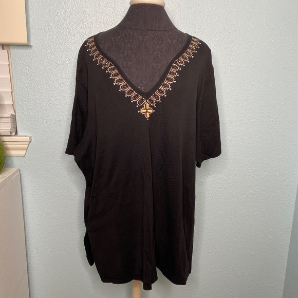 Rafaella | Tops | Rafaella Plus Size Black Knit Shirt | Poshmark